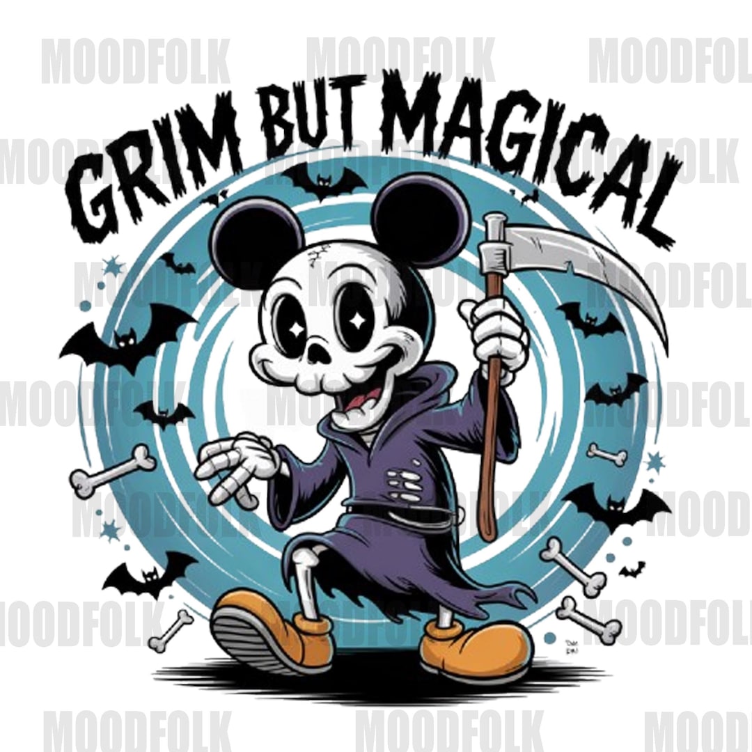Grim but Magical Halloween Skeleton Mouse PNG Digital Download, Spooky ...