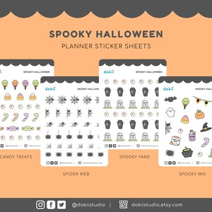 Kawaii Halloween Sticker Sheet | Cute Spooky Season Planner Sticker ...