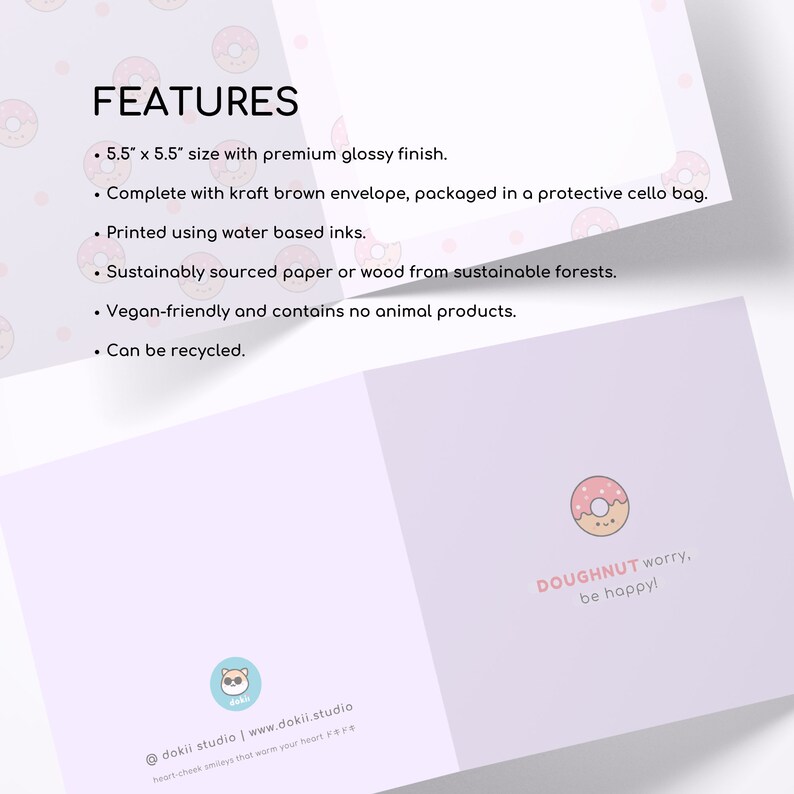 Cute Doughnut Card | Funny Positivity Card Doughnut Pun Positive ...