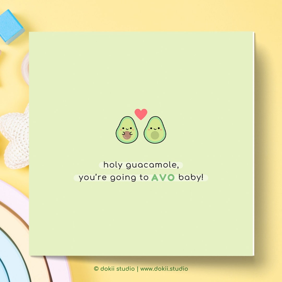 Cute Avocado Baby Card | Funny Pregnancy Greeting Card Congratulate ...