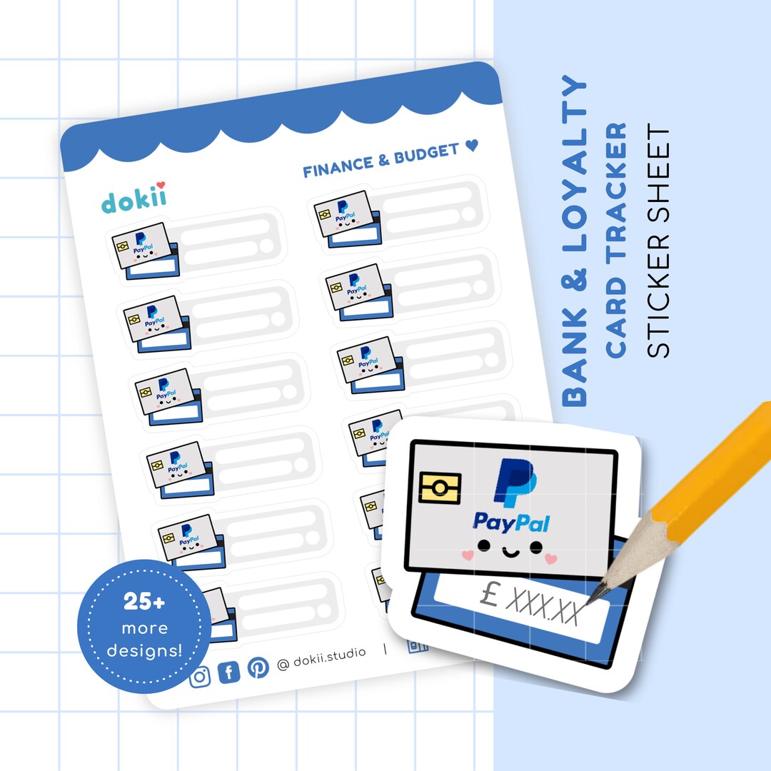 Credit Card Tracker Sticker Sheet | Cute Credit Card Planner Sticker ...