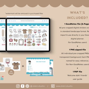 Kawaii Doctors & Nurses Digital Sticker Pack | Cute Medical Workers ...