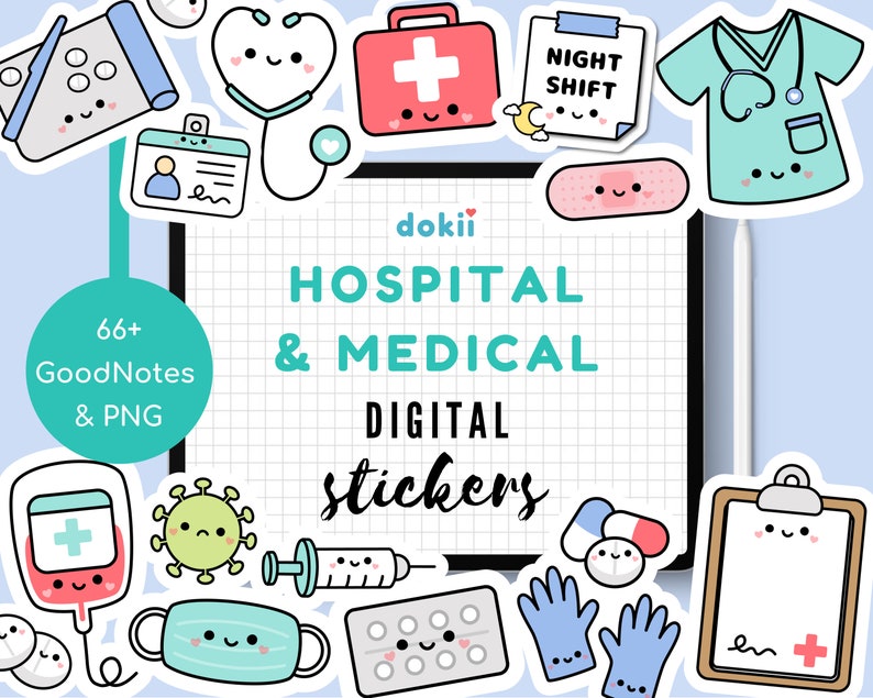 Kawaii Hospital & Medical Digital Sticker Pack Cute Medical - Etsy