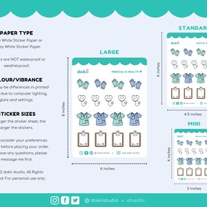 Kawaii Medical Planner Sticker Sheet | Cute Health Care Stickers Nurse ...