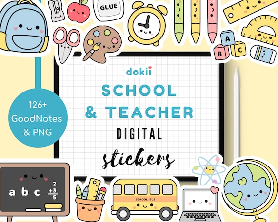 Kawaii School & Teacher Digital Stickers 126 Cute - Etsy