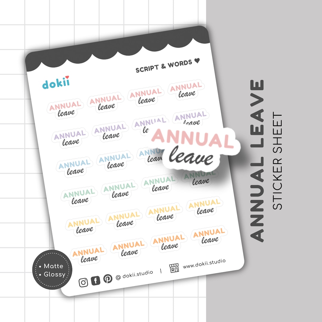 Annual Leave Sticker Sheet | Cute Annual Leave Planner Sticker Holiday ...