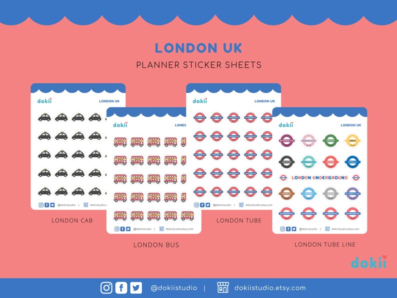 Kawaii London Tube Sticker Sheet Cute UK British Transport - Etsy