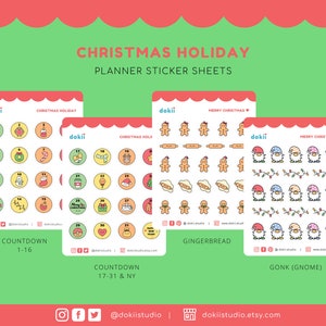Kawaii Gonk Sticker Sheet | Cute Gnome Planner Sticker Christmas ...