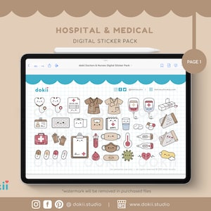Kawaii Doctors & Nurses Digital Sticker Pack | Cute Medical Workers ...