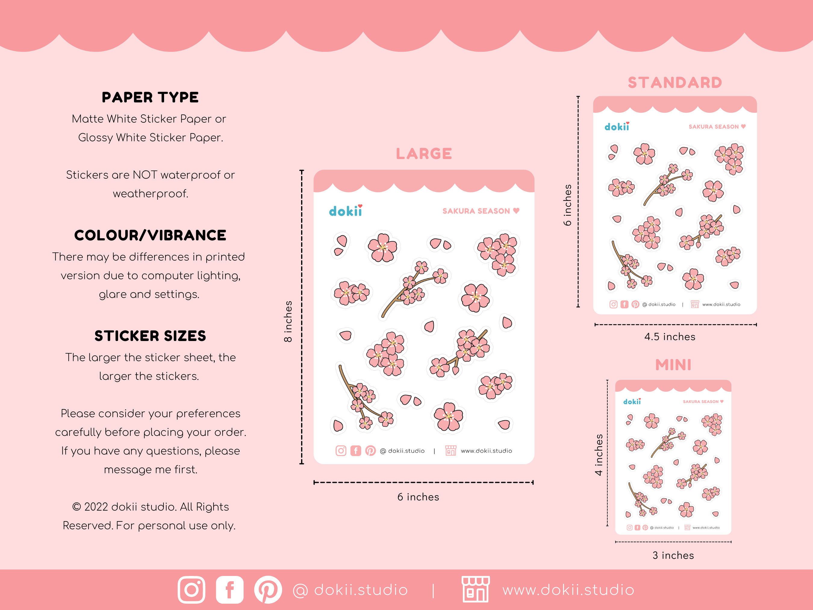 Kawaii Sakura Season Sticker Sheet | Cute Japanese Cherry Blossom ...