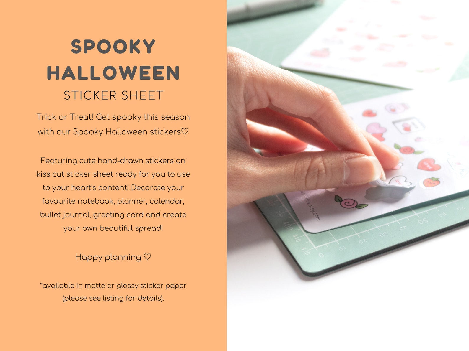 Kawaii Halloween Sticker Sheet Cute Spooky Season Planner - Etsy