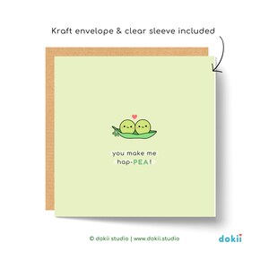 Cute Happy Peas Card | Funny Card Valentines for Her, Kawaii Peas ...