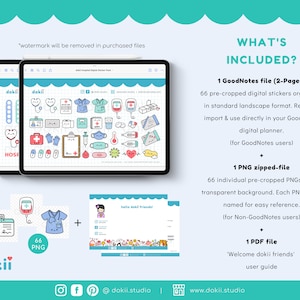 Kawaii Hospital & Medical Digital Sticker Pack | Cute Medical Goodnotes ...
