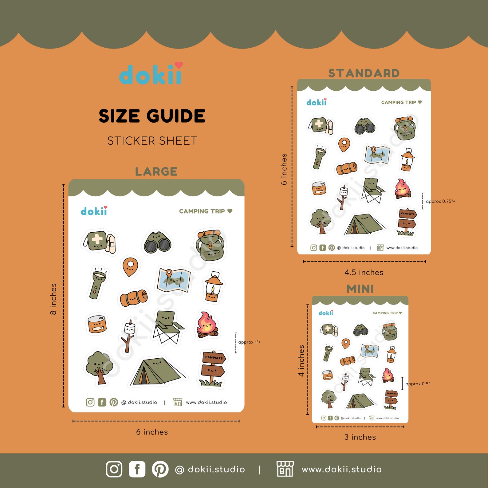 Kawaii Camping Sticker Sheet | Cute Outdoor Camping Trip Stickers ...