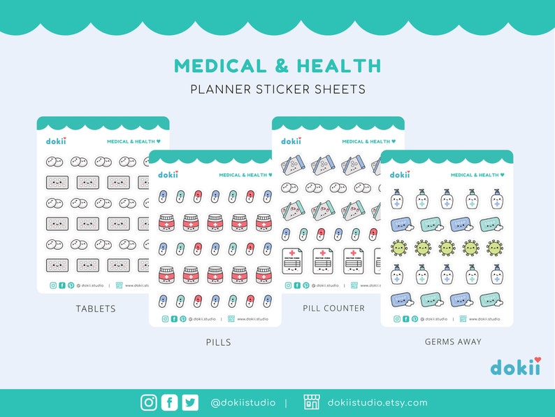 Kawaii Medical Planner Sticker Sheet Cute Health Care - Etsy