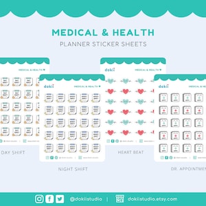 Kawaii Medical Planner Sticker Sheet | Cute Health Care Stickers Nurse ...