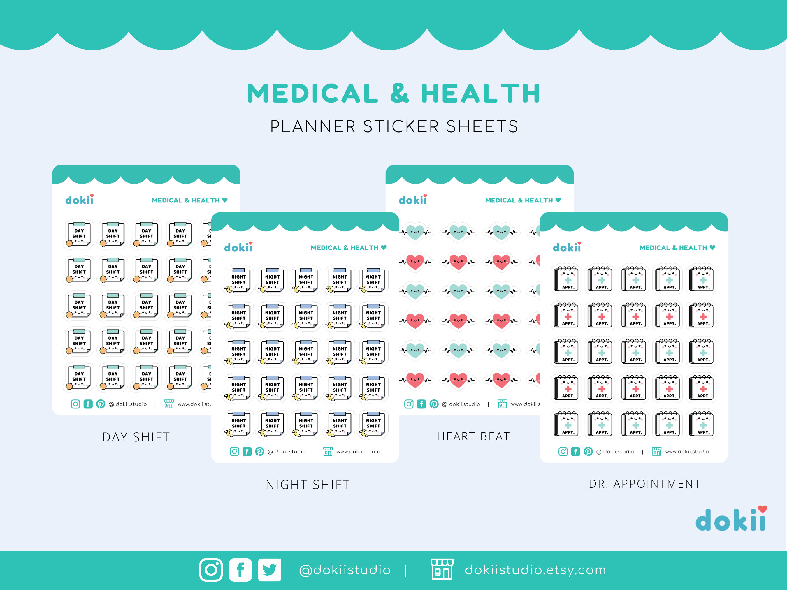 Kawaii Medical Planner Sticker Sheet Cute Health Care - Etsy
