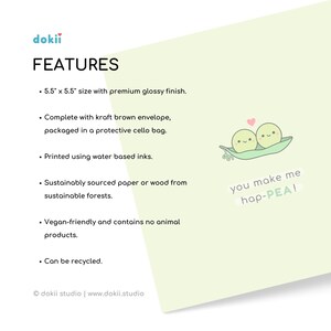 Cute Happy Peas Card | Funny Card Valentines for Her, Kawaii Peas ...