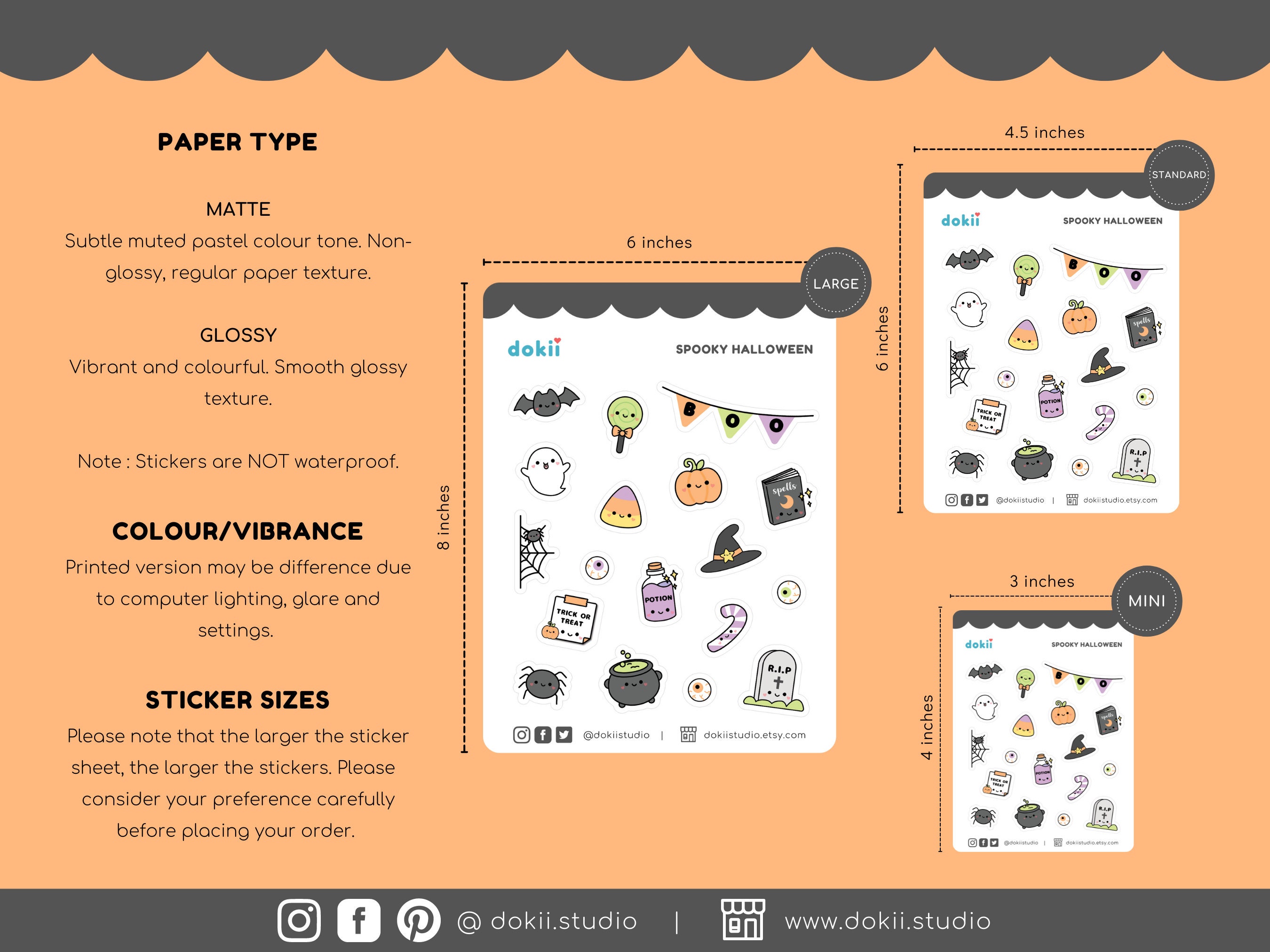 Kawaii Ghost Sticker Sheet | Cute Ghost Planner Stickers Halloween ...