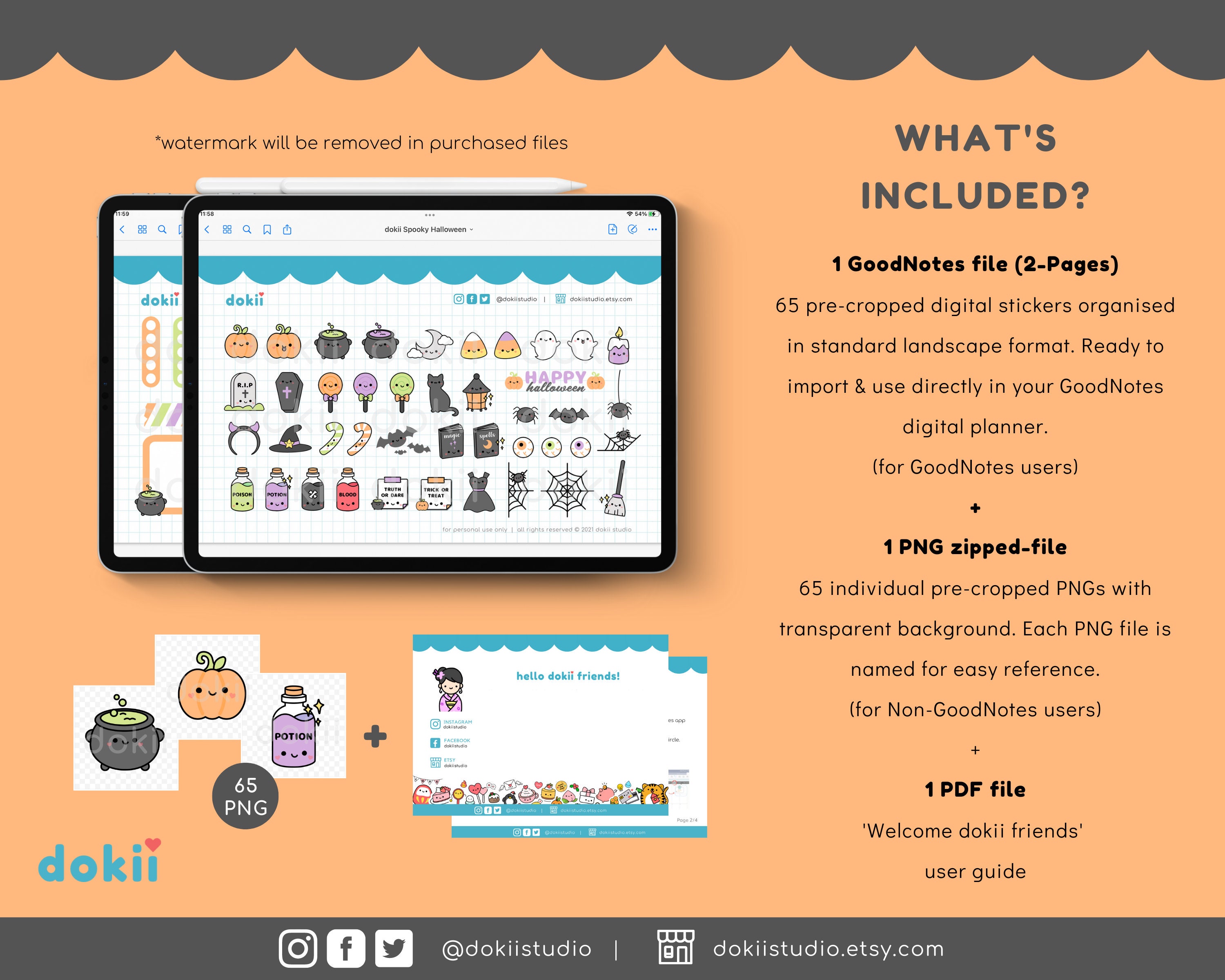 Cute Halloween Digital Stickers | Kawaii Halloween Stickers, Halloween ...