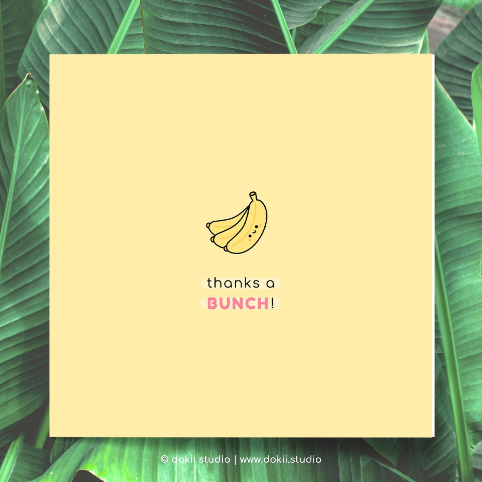 Thanks A Bunch! Greeting Card | Cute Banana Card for Him, Her, Friends ...