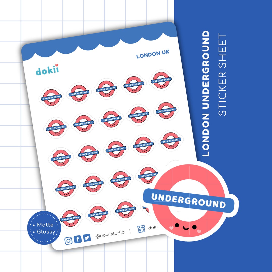 London Underground Sticker Sheet | Cute London Tube Sticker London ...