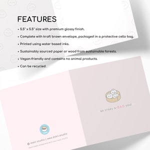 Kawaii Dumpling Card Valentine's Day Card | Funny Steamed Bao Card ...