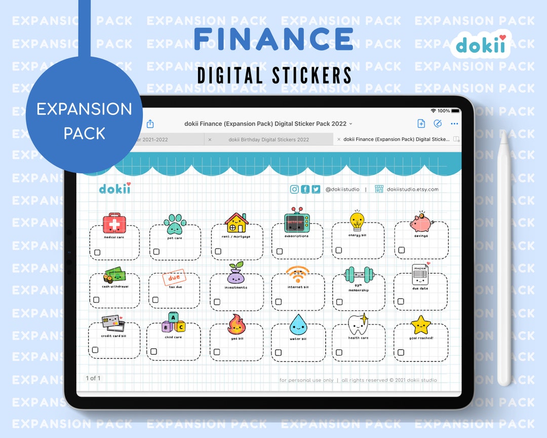 Kawaii Finance Digital Widgets [EXPANSION PACK], 18+ Cute Money Budget ...