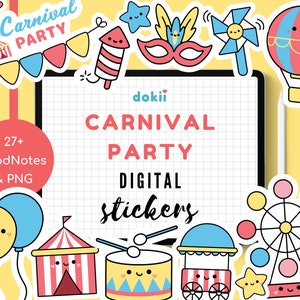 Kawaii Carnival Digital Stickers 29 Cute Festival Goodnotes Planner ...