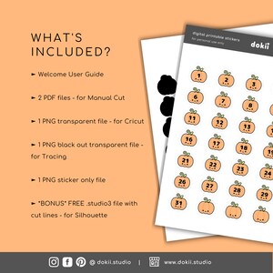 Pumpkin Countdown Printable Planner Stickers Cute Halloween Printable ...