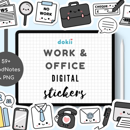 Office Work Digital Planner Stickers Goodnotes Stickers - Etsy
