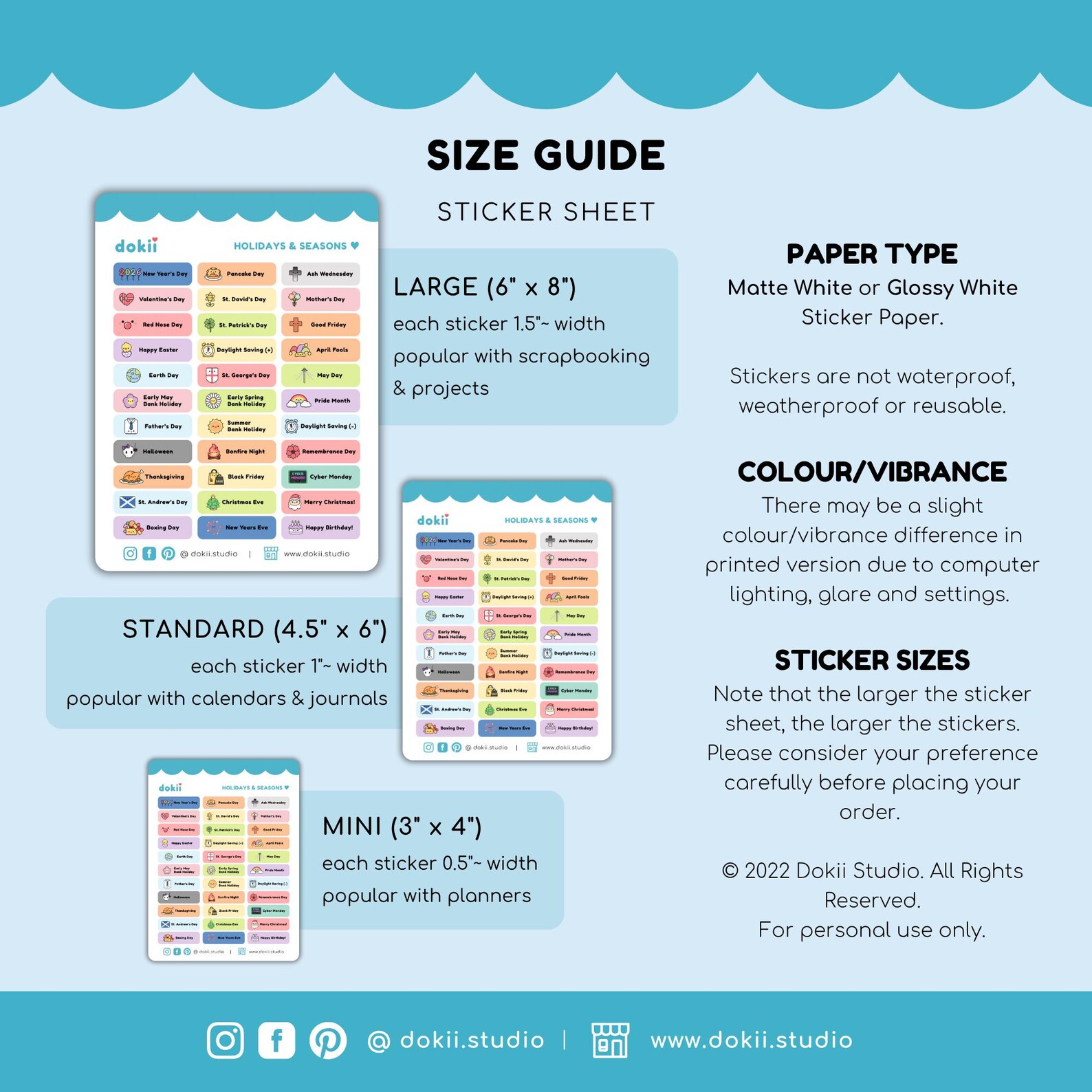 2026 Global Holiday Script Sticker Sheet | 66 Cute Yearly Events ...