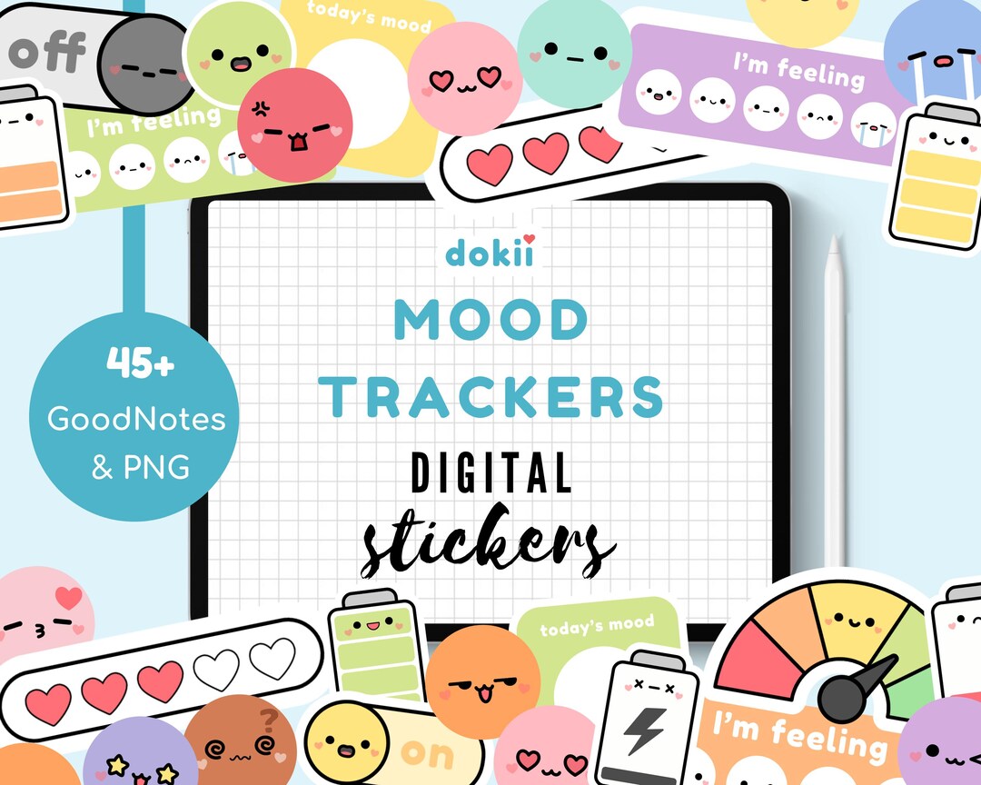 Cute Mood Tracker Digital Stickers | Kawaii Mood Stickers Goodnotes ...