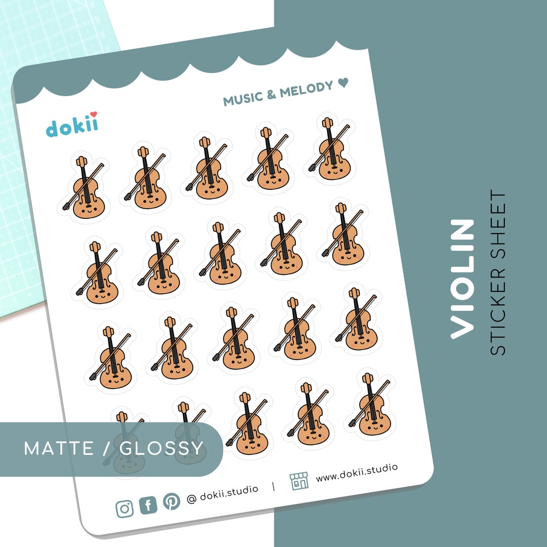 Kawaii Violin Sticker Sheet Cute Music Practice Planner - Etsy