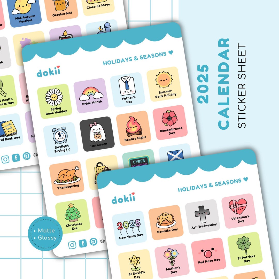 2026 Calendar Sticker Sheet | Cute Yearly Events Planner Stickers Dates ...