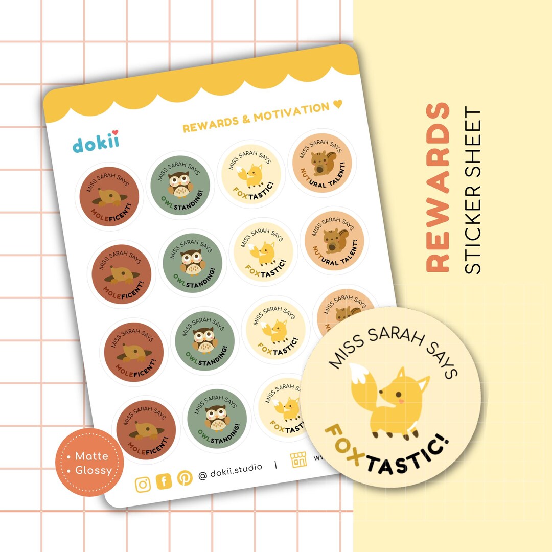 Cute Autumn Rewards Sticker Sheet | Kawaii Rewards Stickers Fall ...