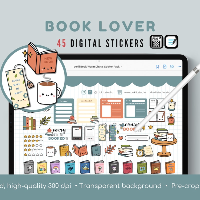 Literary Pdf Stickers - Etsy