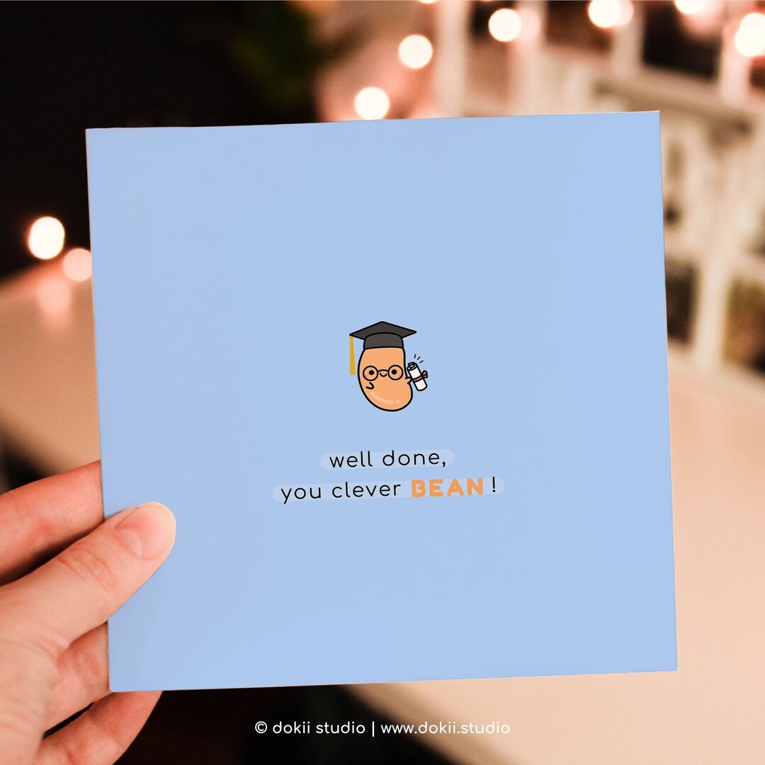 Clever BEAN Greeting Card Cute Bean | Funny Graduation Greeting Card ...