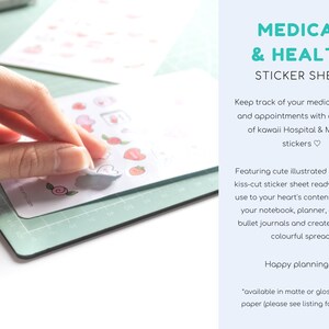 Kawaii Medical Planner Sticker Sheet | Cute Health Care Stickers Nurse ...