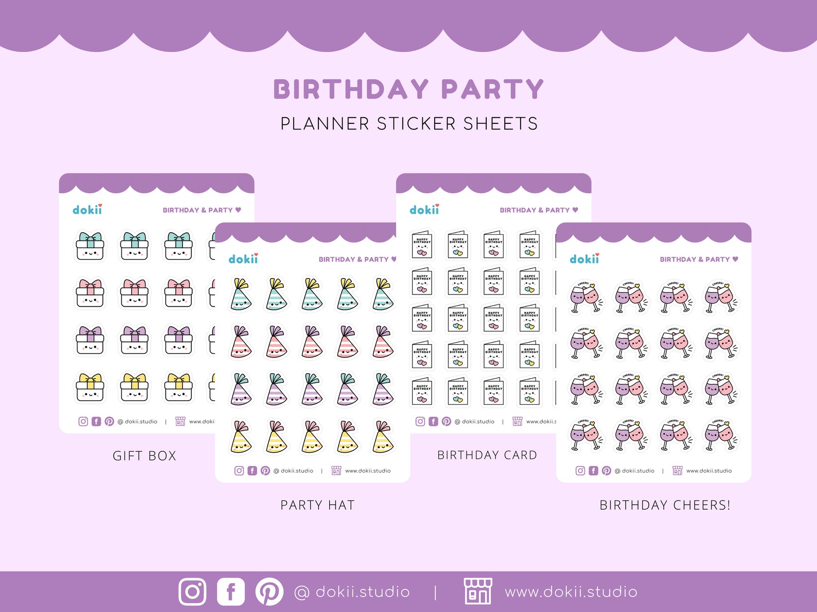 Cute Birthday Reminders Sticker Sheet | Kawaii Birthday Tracker ...