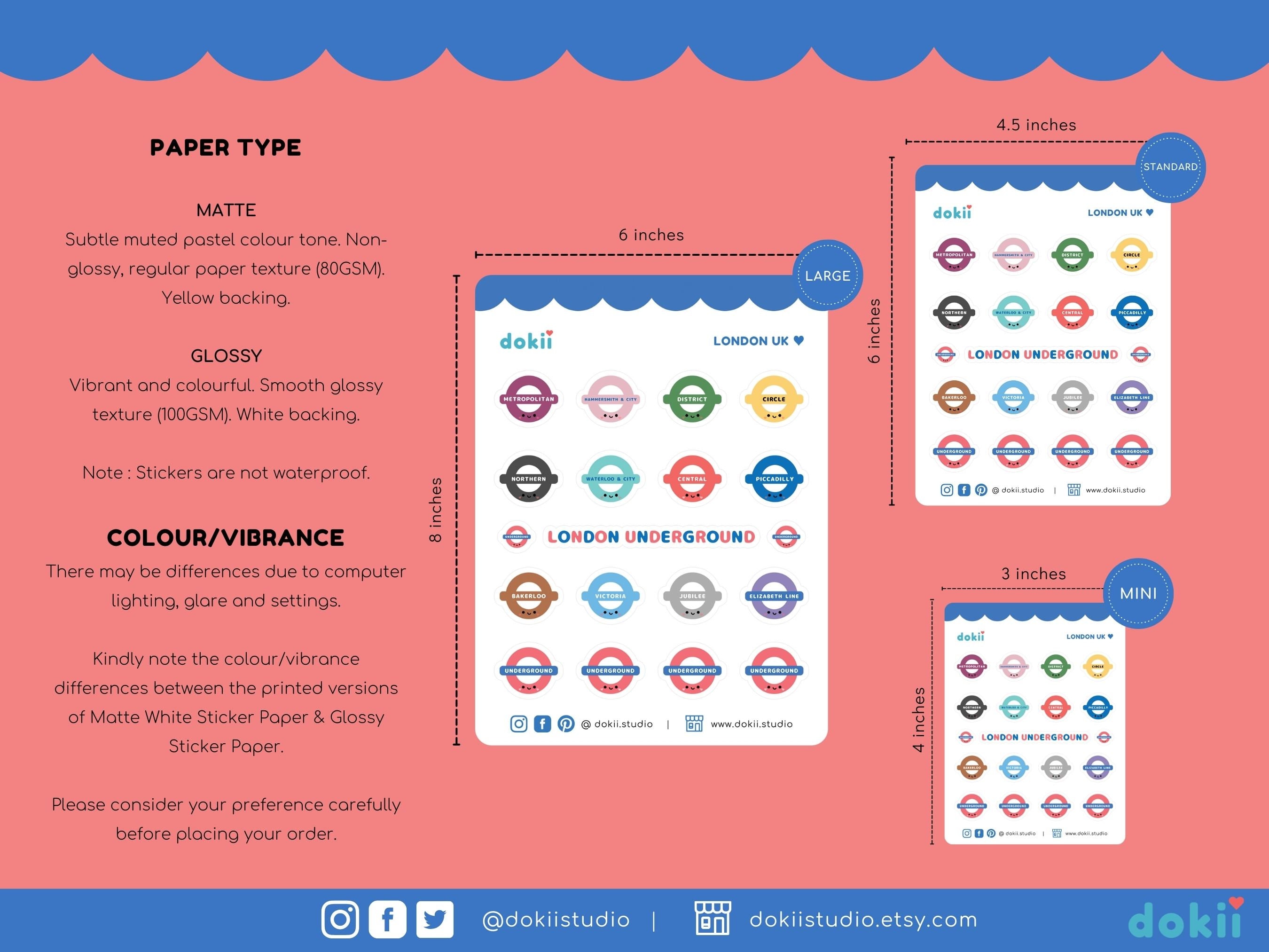 Kawaii London Tube Sticker Sheet | Cute UK British Transport ...