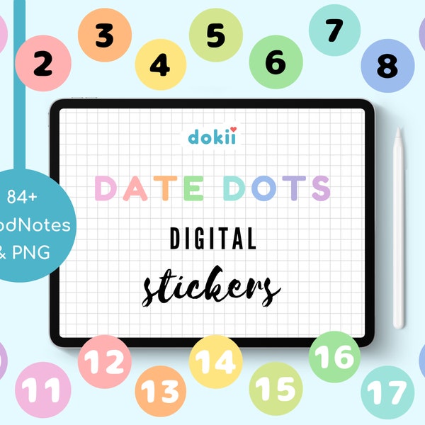 Digital Date Dots Stickers Etsy