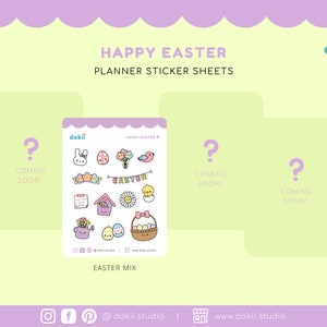 Happy Easter Sticker Sheet | Cute Easter Planner Sticker April, Easter ...