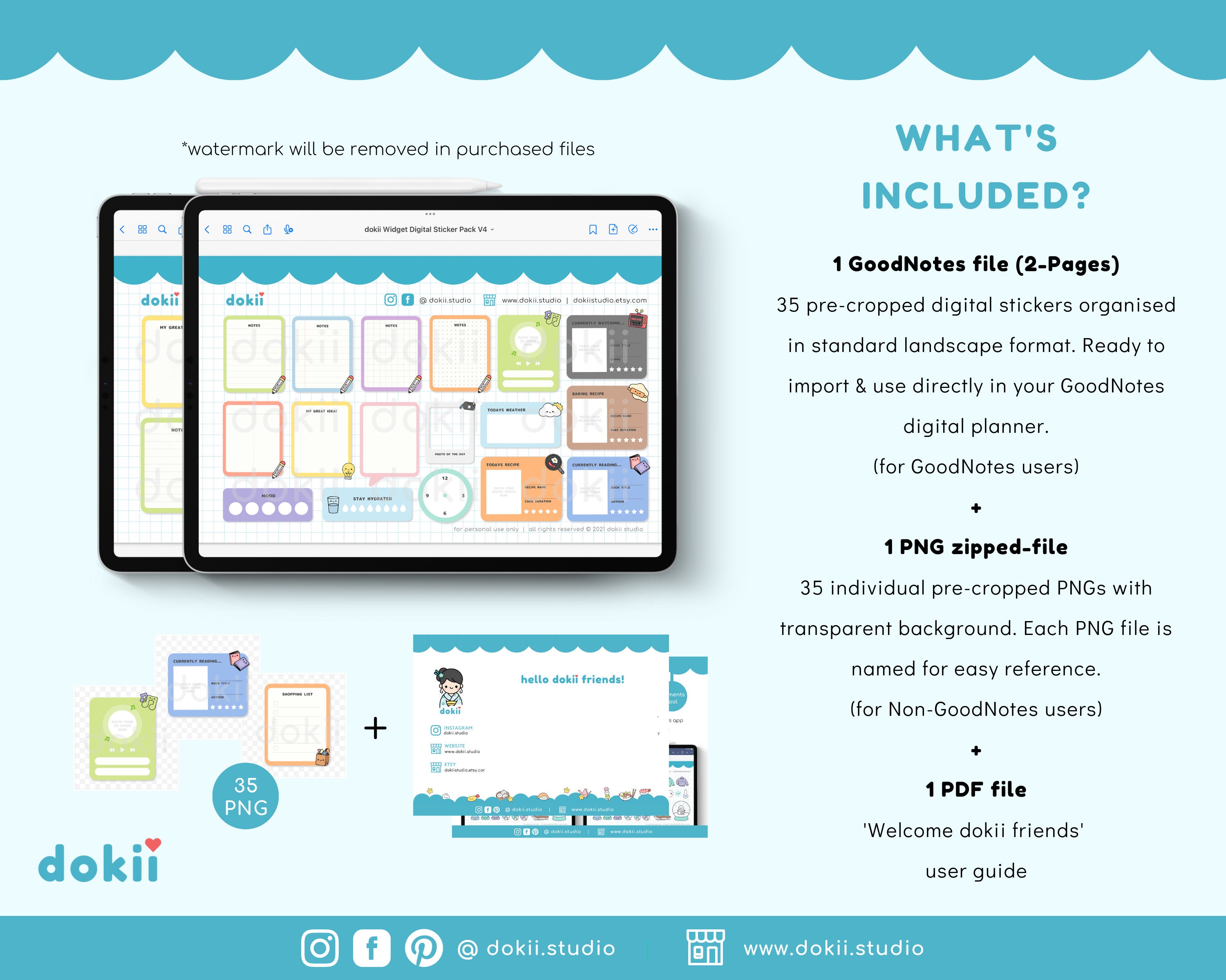Cute Digital Widget Stickers | 35 Essential Digital Planner Widgets ...