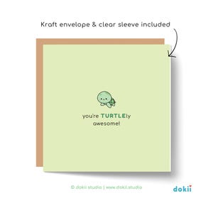 Cute Turtle Card | You're Turtlely Awesome Funny Motivational Greeting ...