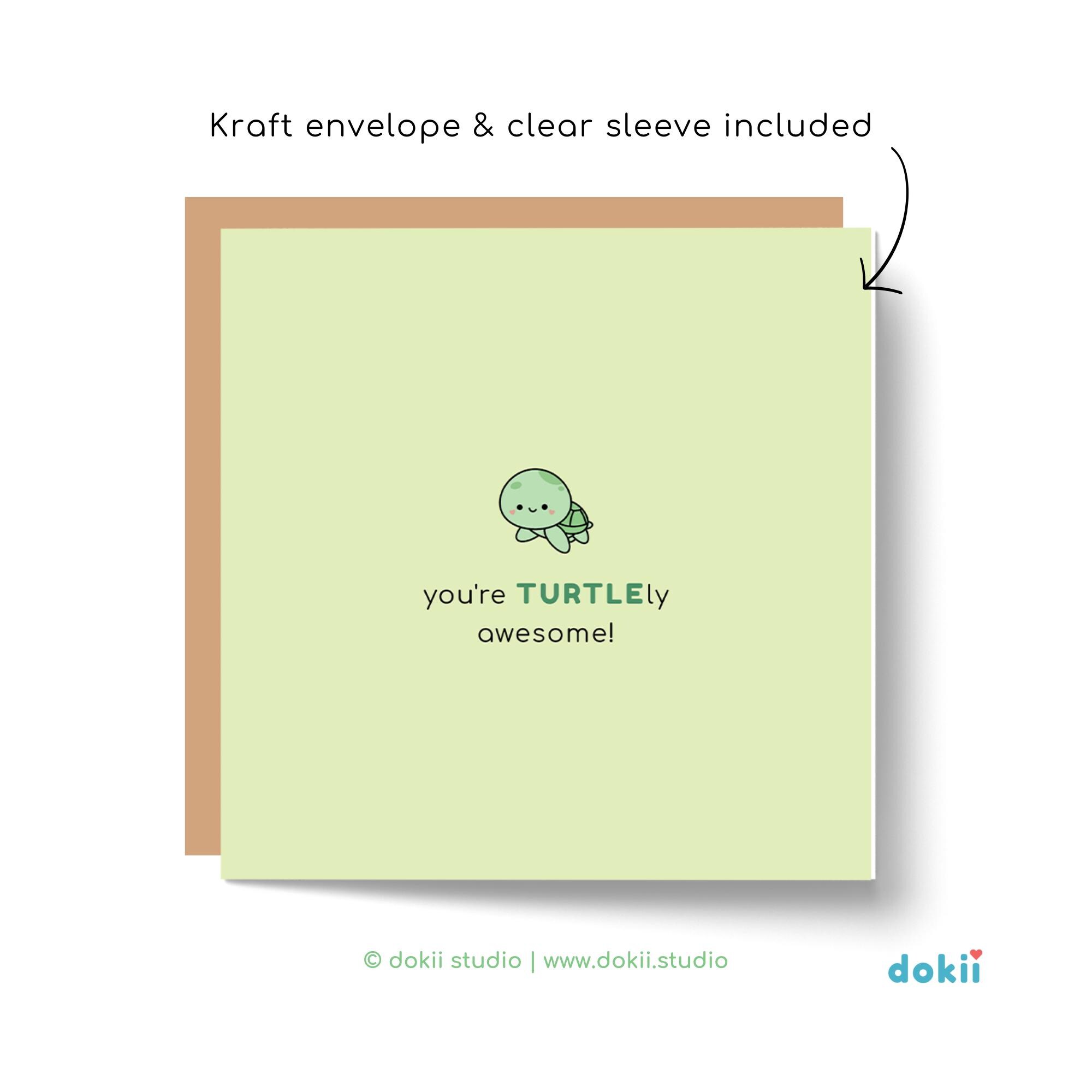 Cute Turtle Card | You're Turtlely Awesome Funny Motivational Greeting ...