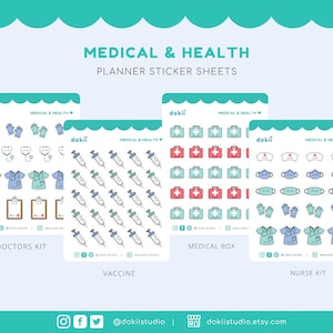 Kawaii Medical Planner Sticker Sheet | Cute Health Care Stickers Nurse ...