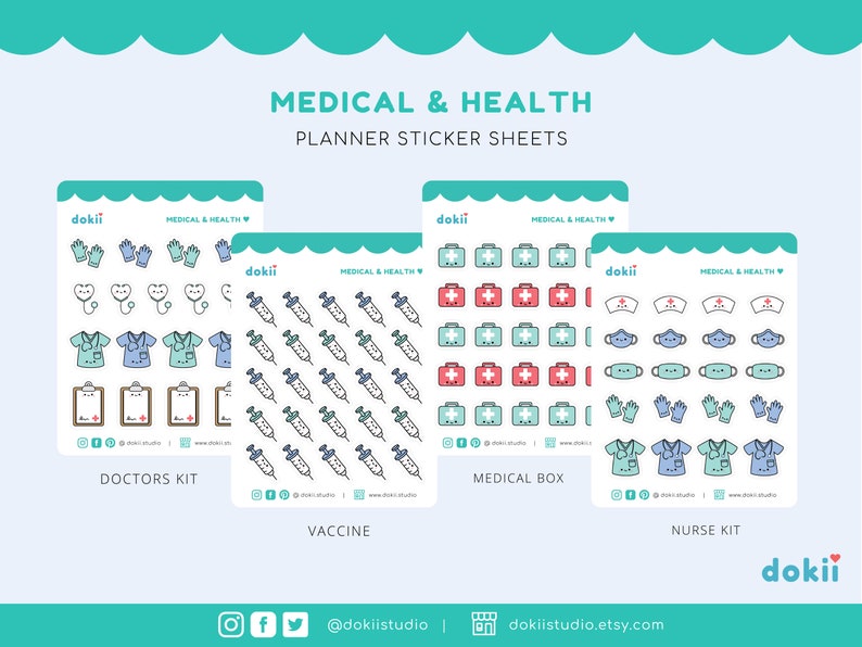 Kawaii Medical Planner Sticker Sheet Cute Health Care - Etsy