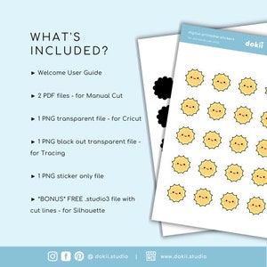Cute Sunny Printable Planner Stickers | Kawaii Weather Icon Sun ...