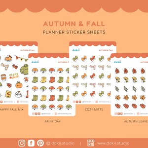 Kawaii Autumn Sticker Sheet | Cute Fall Planner Sticker October ...